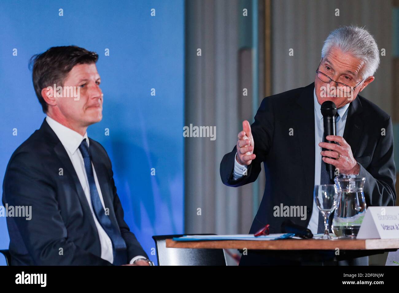 Bordeaux mayor, Nicolas Florian, presenting his new year wishes at the ...
