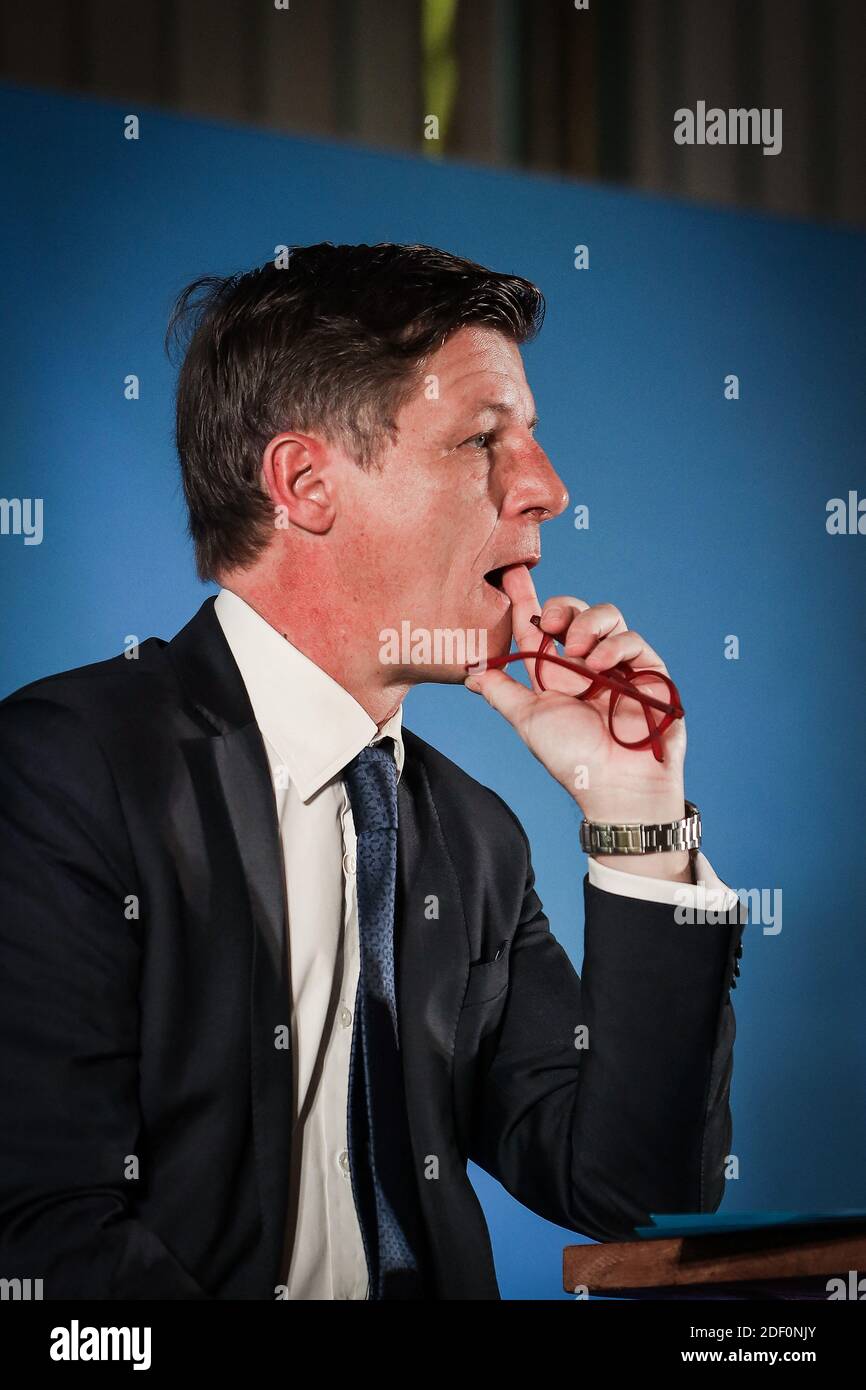 Bordeaux mayor, Nicolas Florian, presenting his new year wishes at the ...