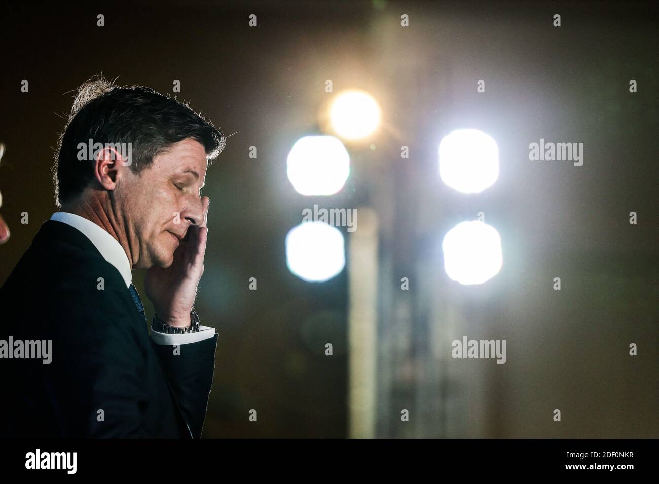Bordeaux mayor, Nicolas Florian, presenting his new year wishes at the ...