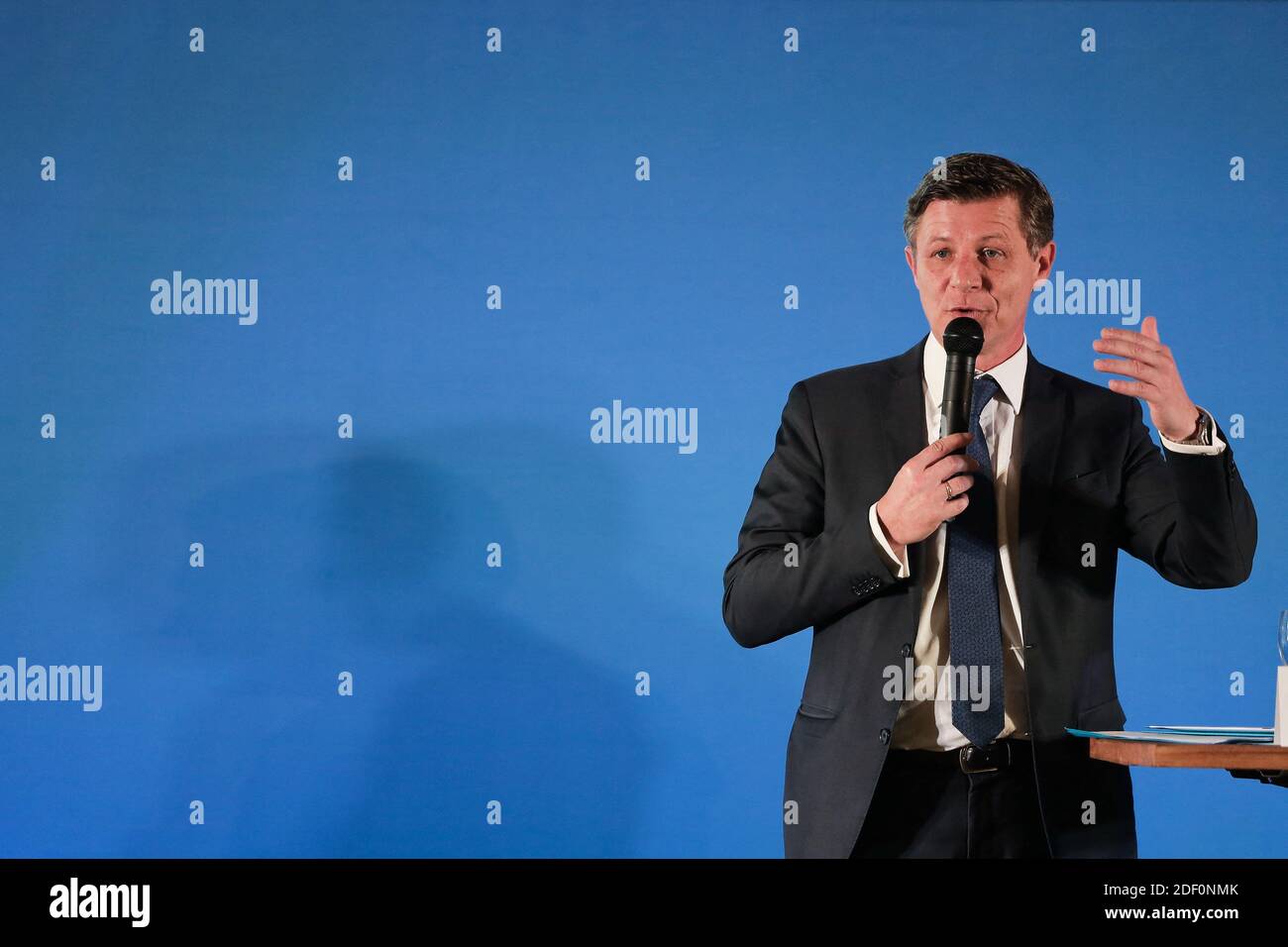 Bordeaux mayor, Nicolas Florian, presenting his new year wishes at the ...