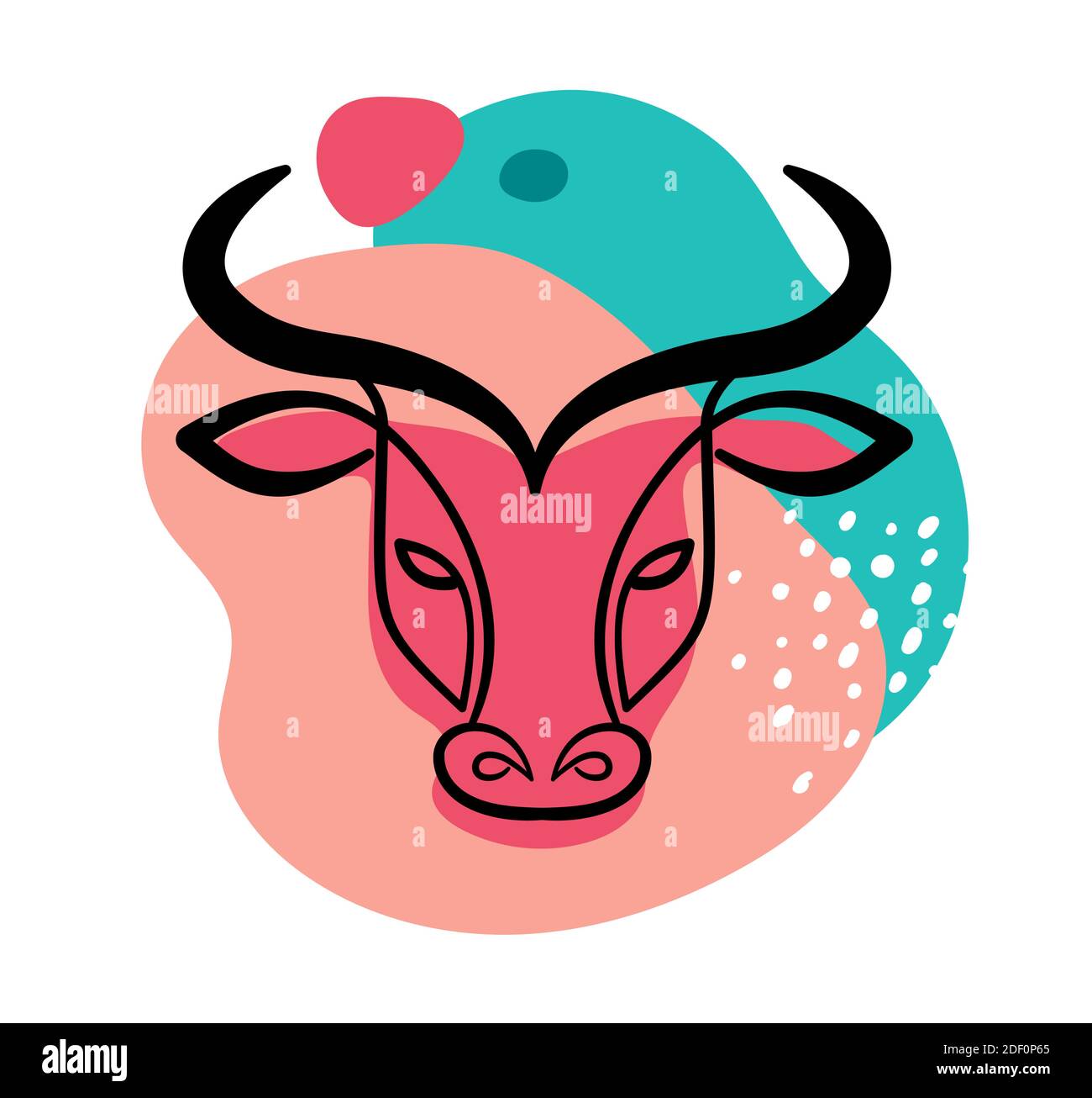 Chinese new year 2021 year of the ox, red cow, Chinese zodiac symbol ...
