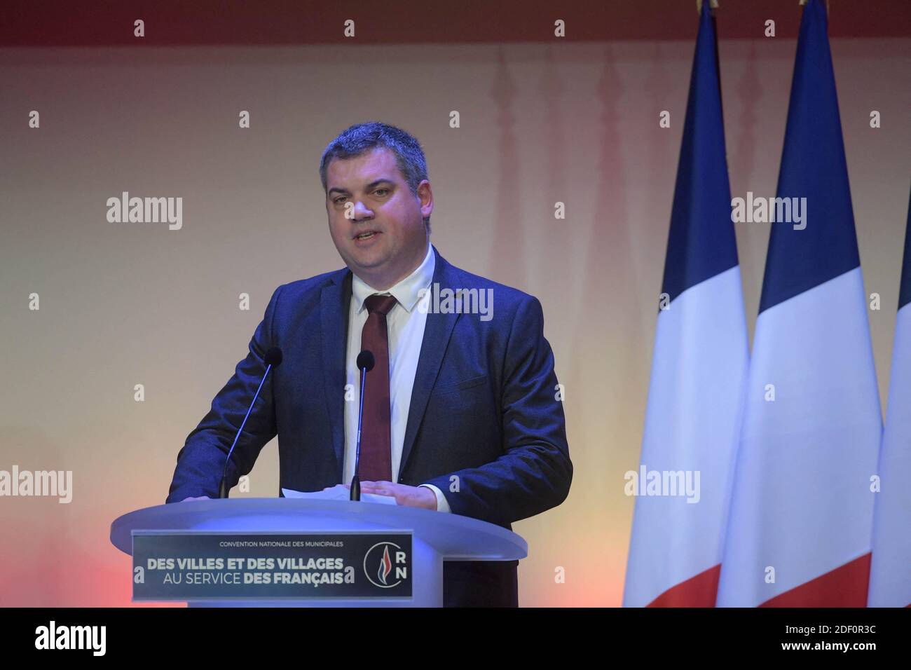 French far-right party Rassemblement National (RN) member Emeric Salmon ...
