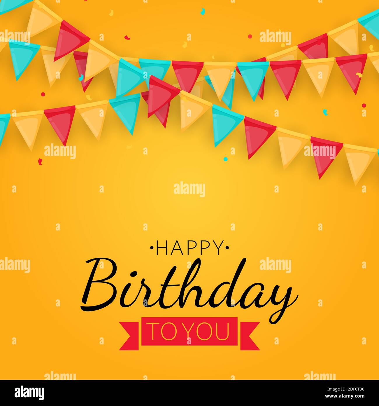 Happy Birthday Holiday Party Background with Flags and Balloons ...