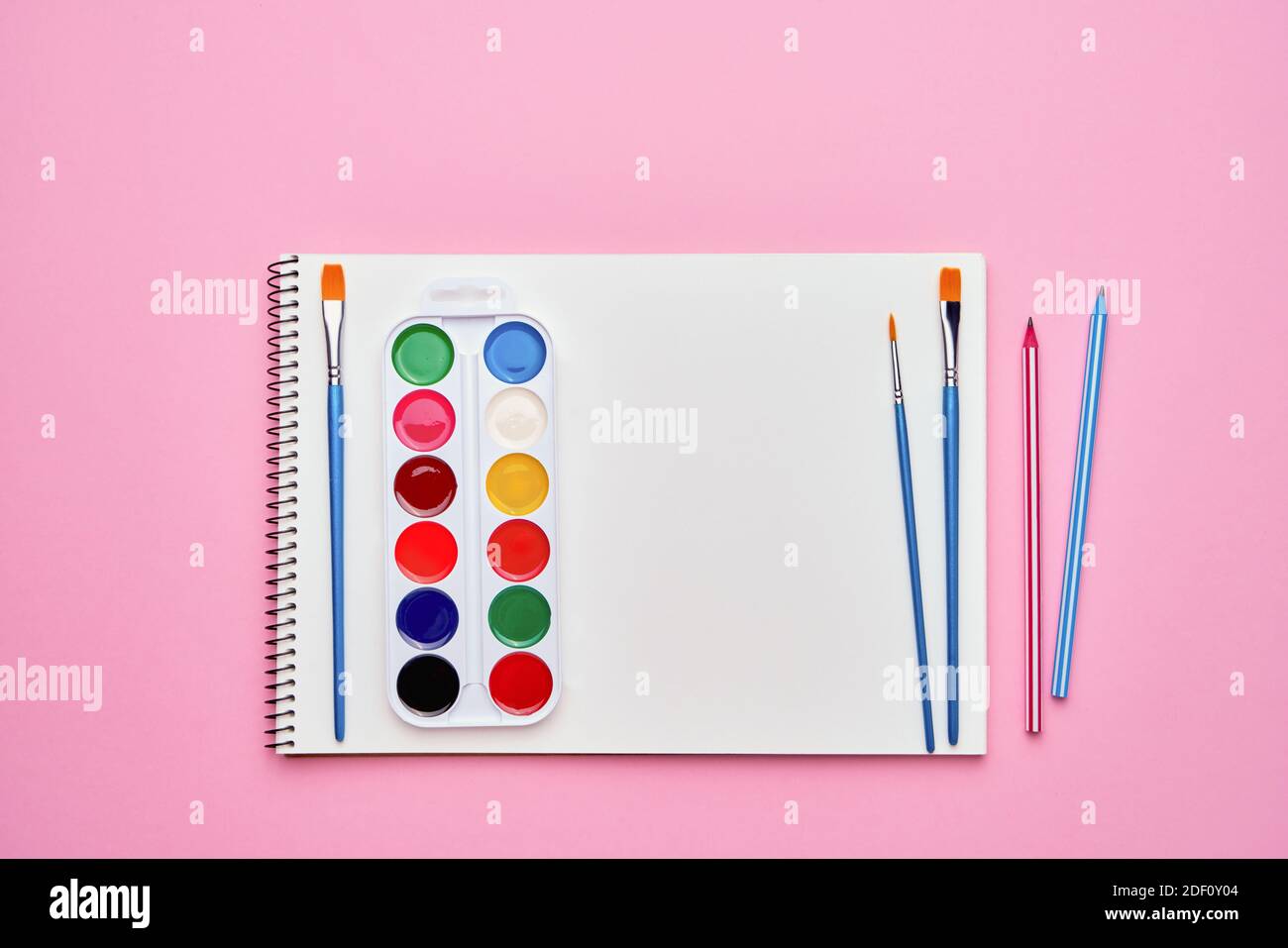 Spiral notepad with pencil as mockup for your design. Notebook on ...