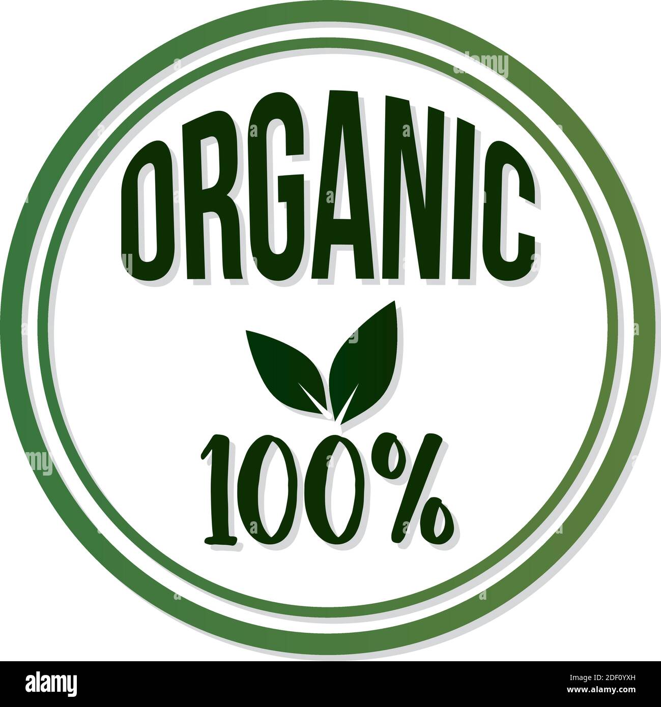 organic 100 percentage lettering on a circle Stock Vector Image & Art ...