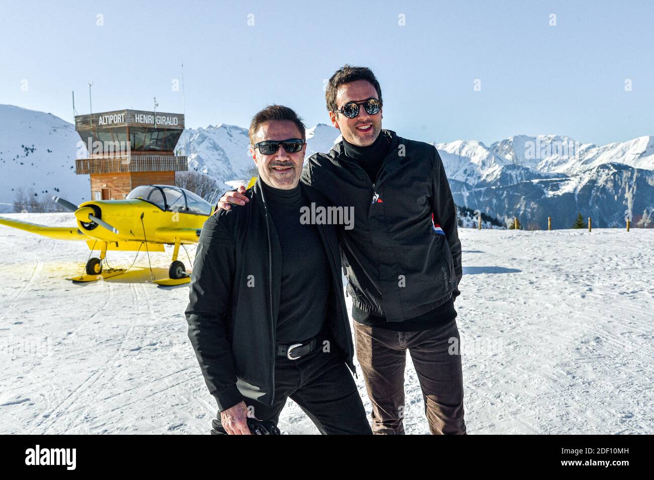 Jose Garcia pilots a plane with Youtuber Julien Gauger during the 23rd L'Alpe d'Huez Comedy Film ...