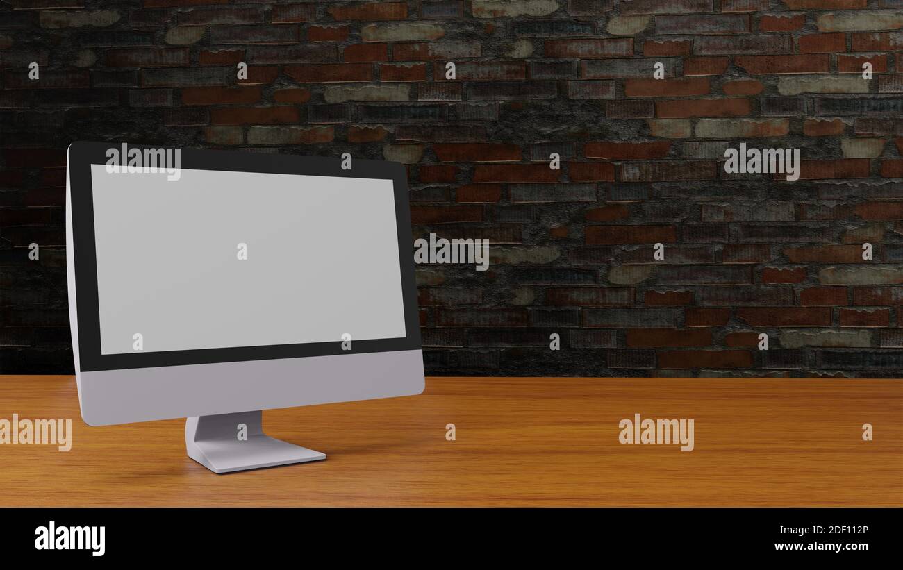Computer Monoblock Monitor Display 3D render Stock Photo - Alamy