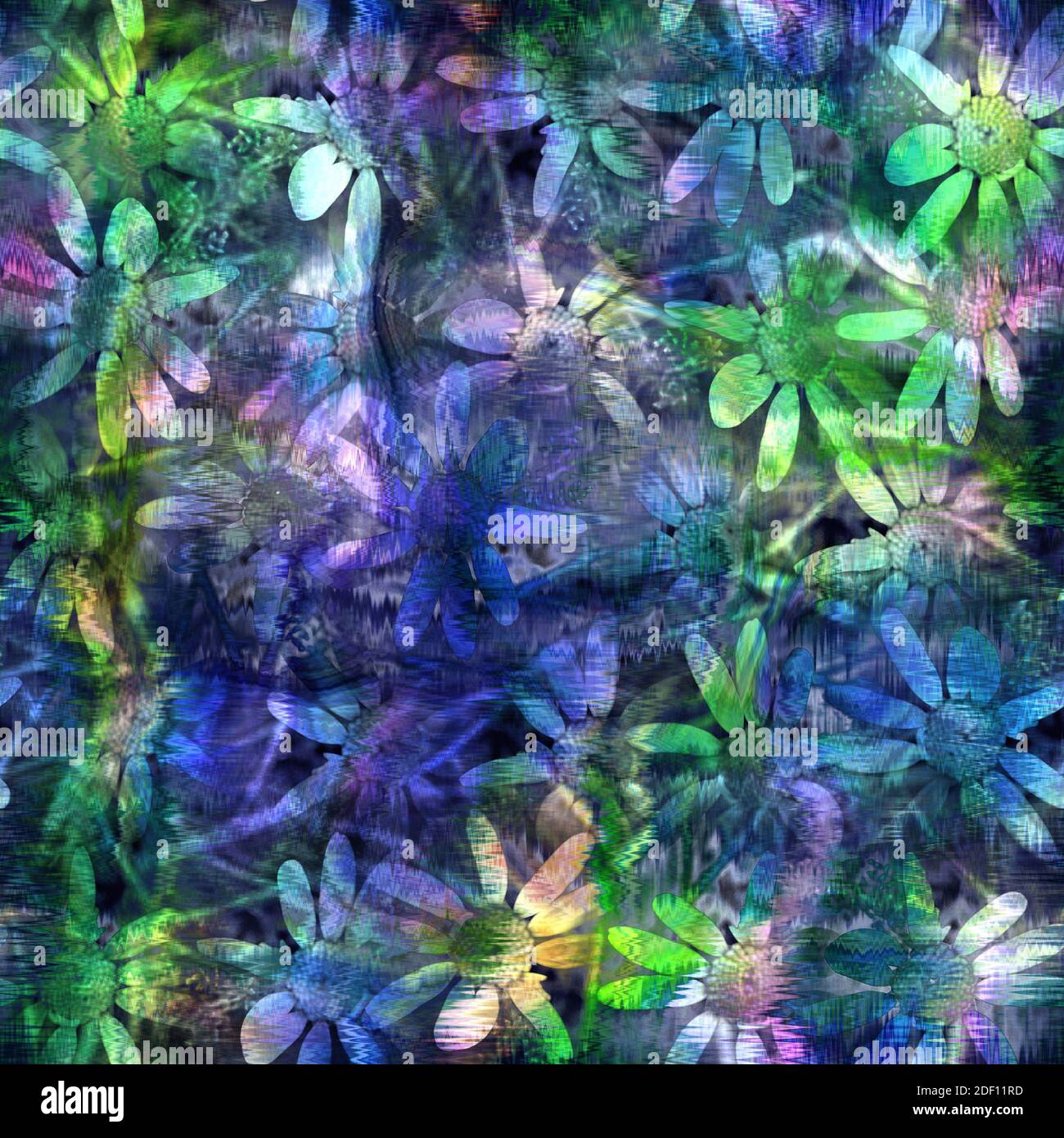 Seamless abstract color blobs with floral overlay Stock Photo - Alamy