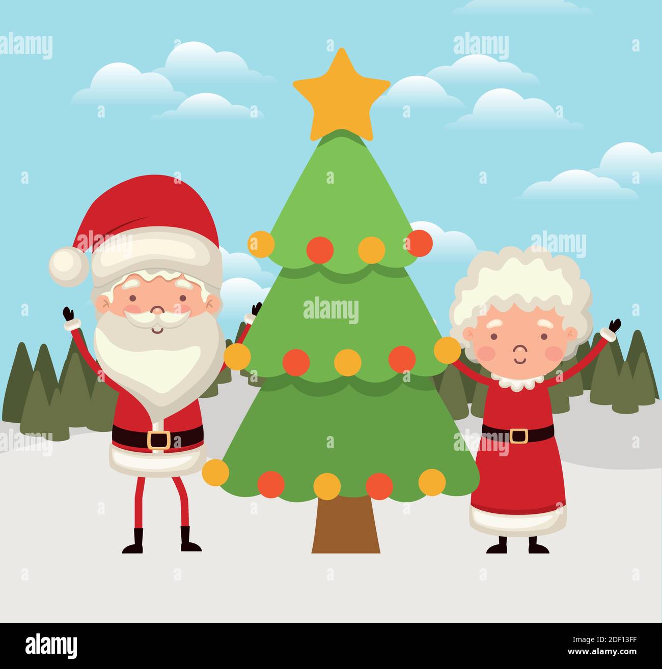 Mr and mrs claus Stock Vector Images - Alamy