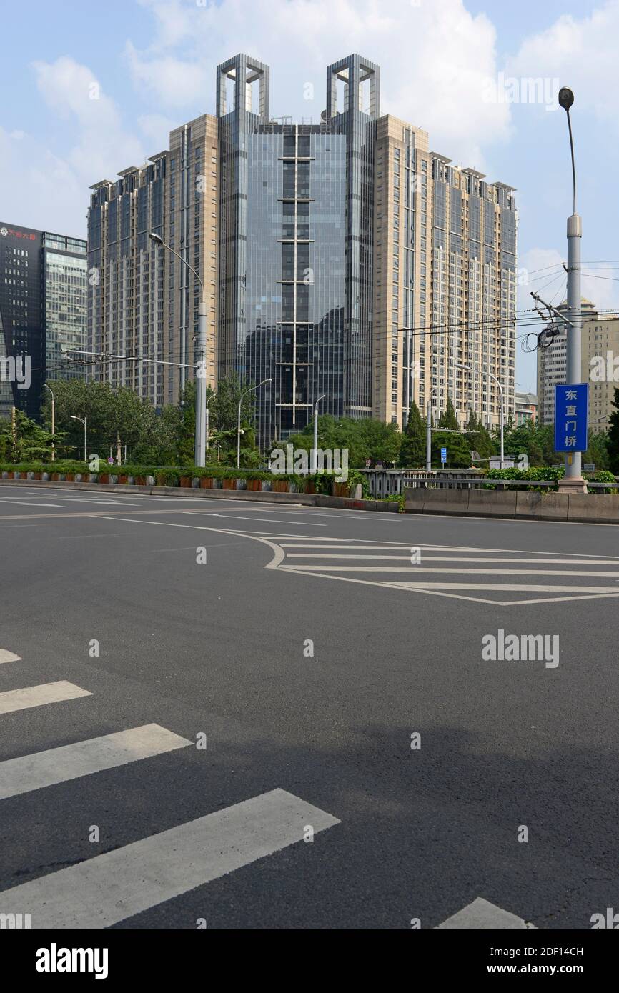 A building by an elevated junction of the second ring road in central ...