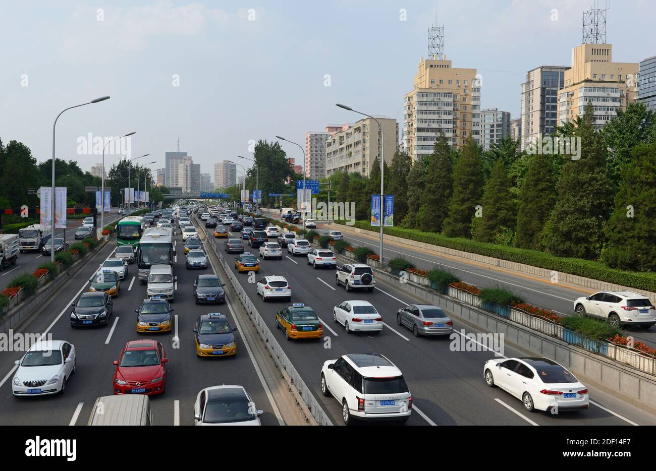 View of the second ring road in central eastern Beijing, China Stock ...