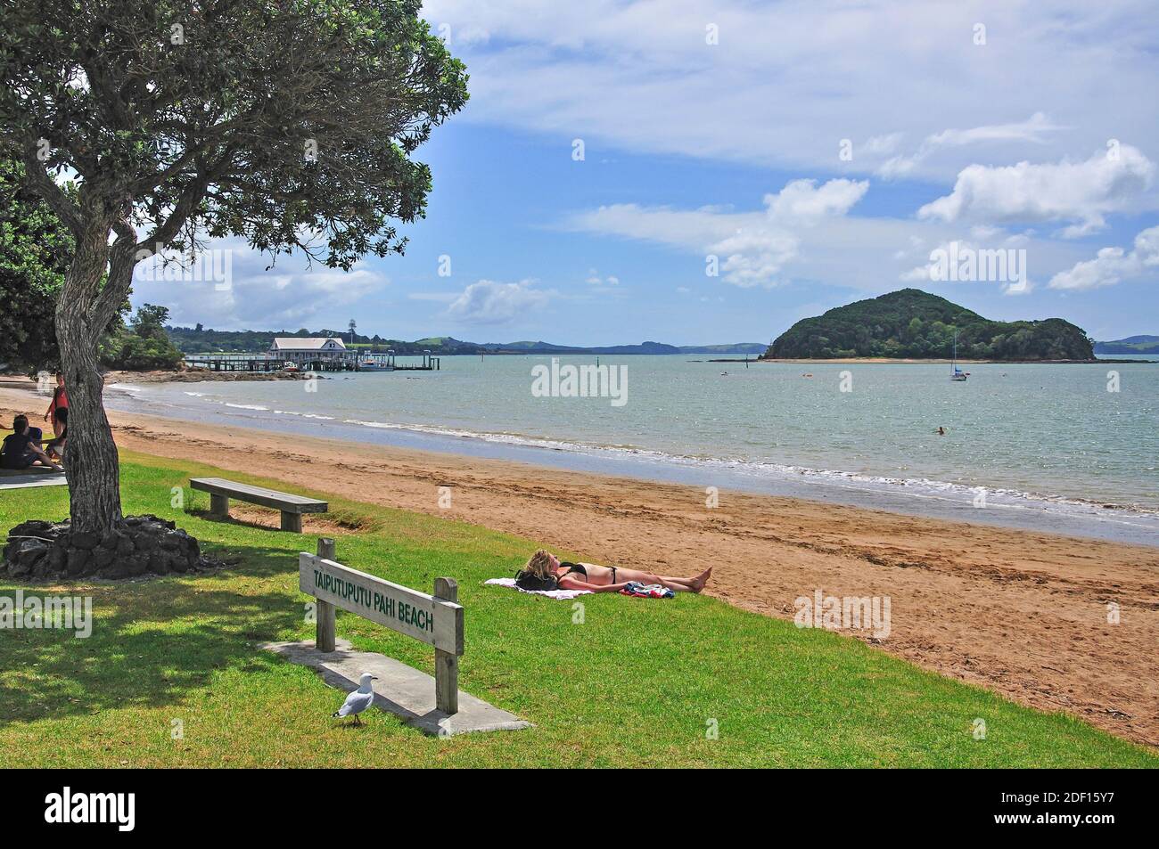 Beach and foreshore, Paihia, Bay of Islands, Northland Region, North ...
