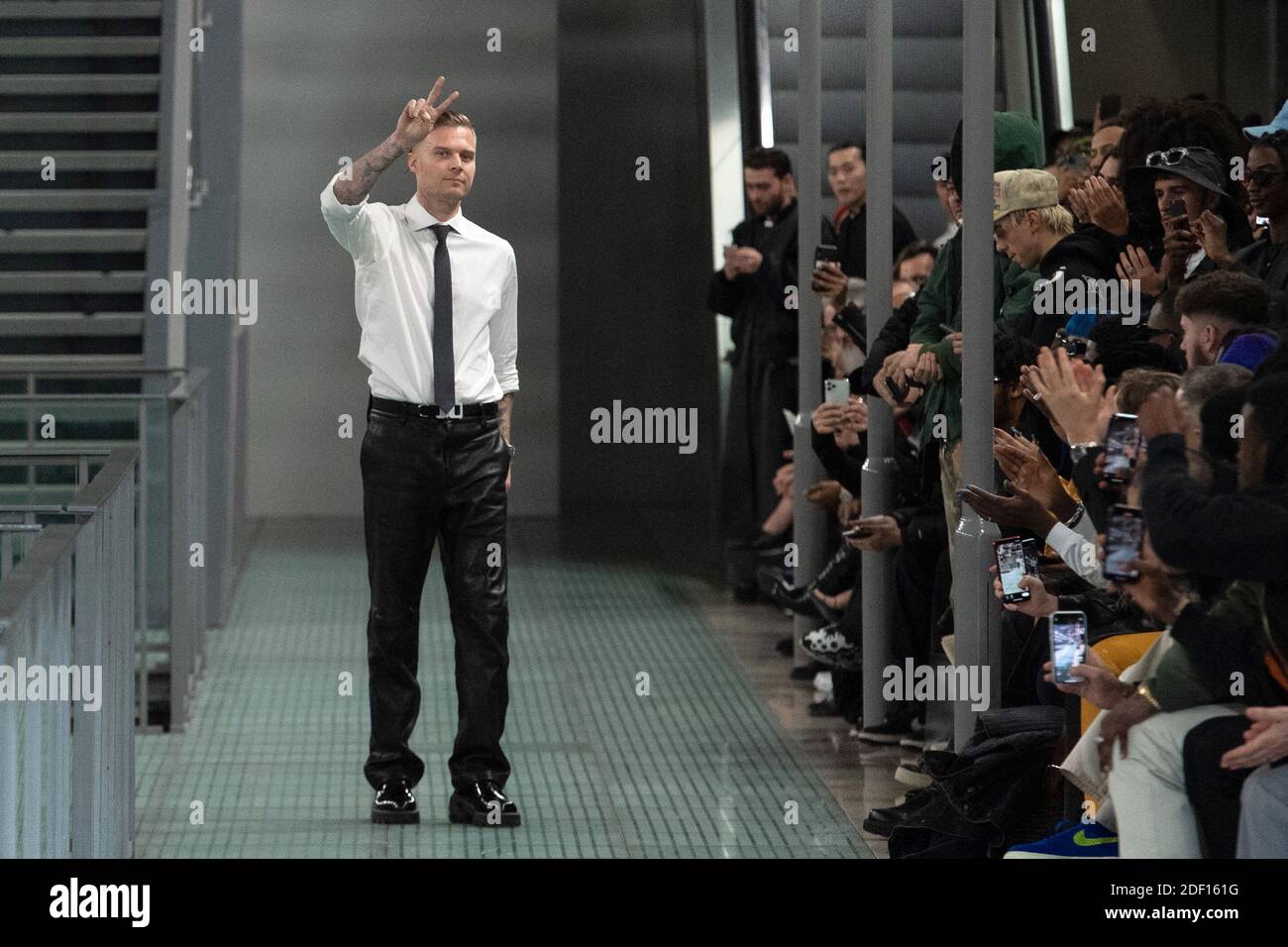 Designer Matthew Williams makes an appearance on the runway during the ...