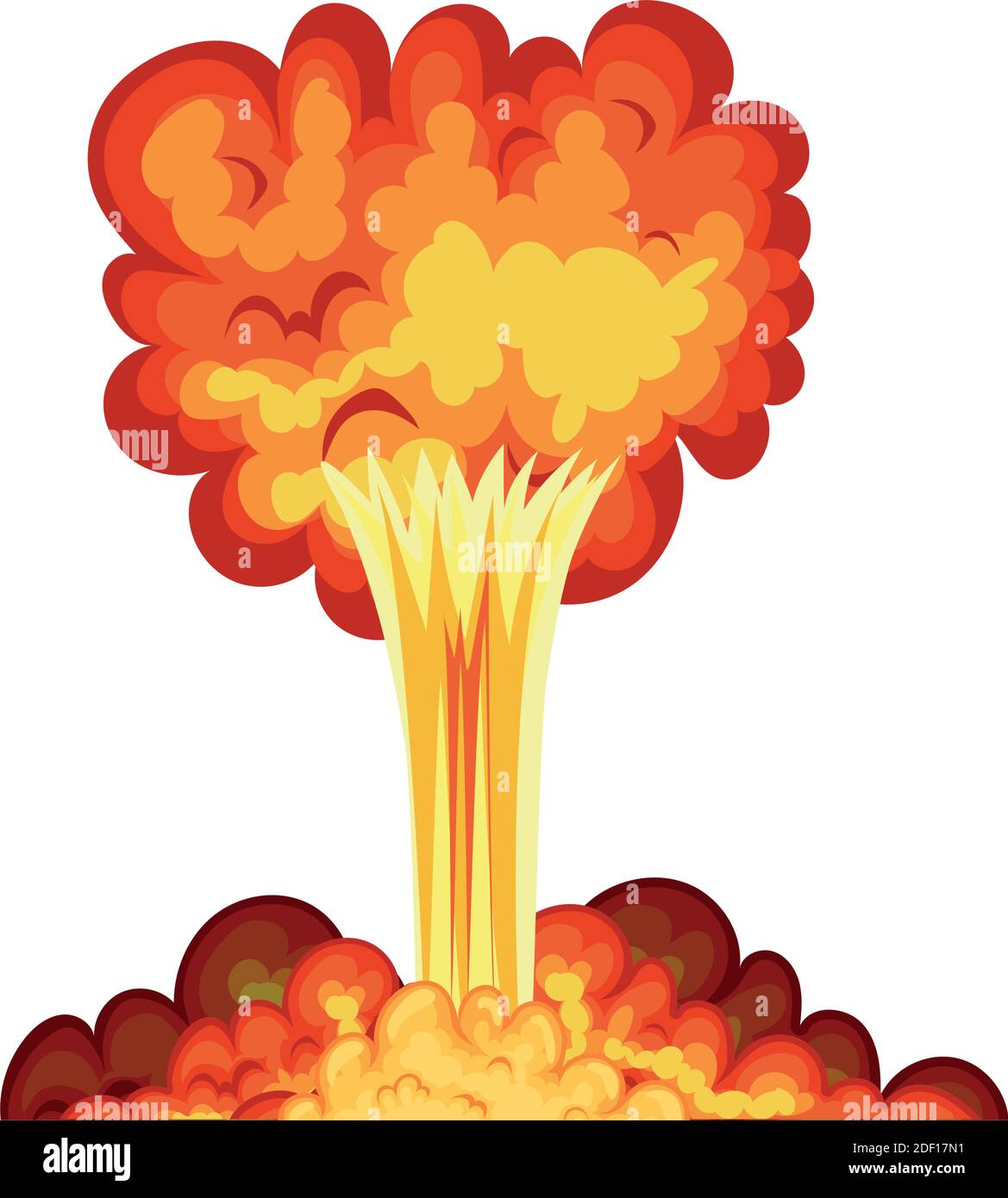 blast with fire clouds of orange color Stock Vector Image & Art - Alamy