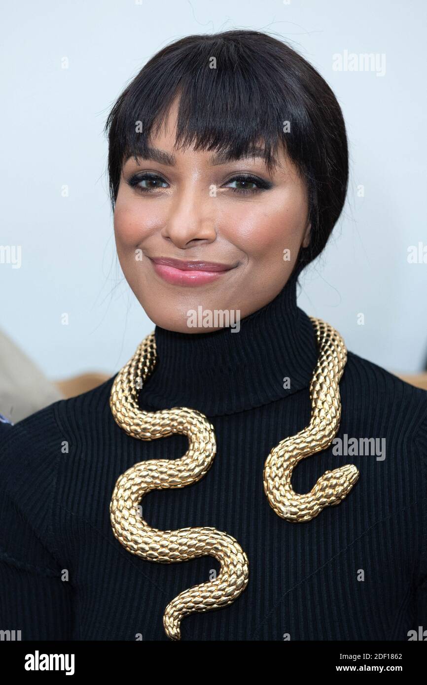 Kat Graham attending the Schiaparelli Haute Couture Spring/Summer 2020 ...