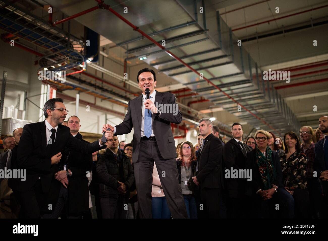 president director of AstraZeneca Pascal Soriot on the stage to deliver ...