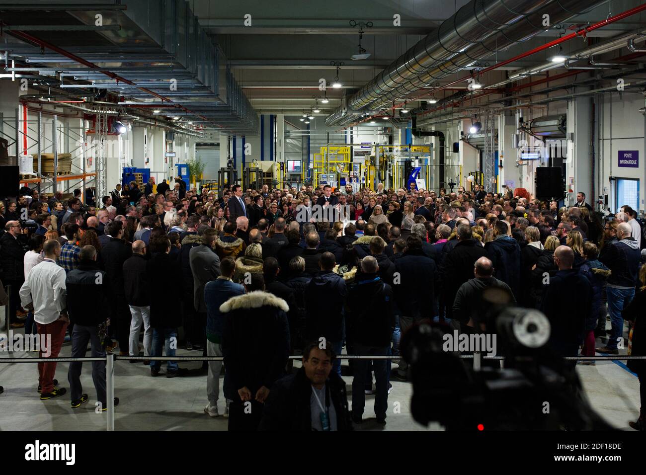 French president Emmanuel Macron and president director of AstraZeneca ...
