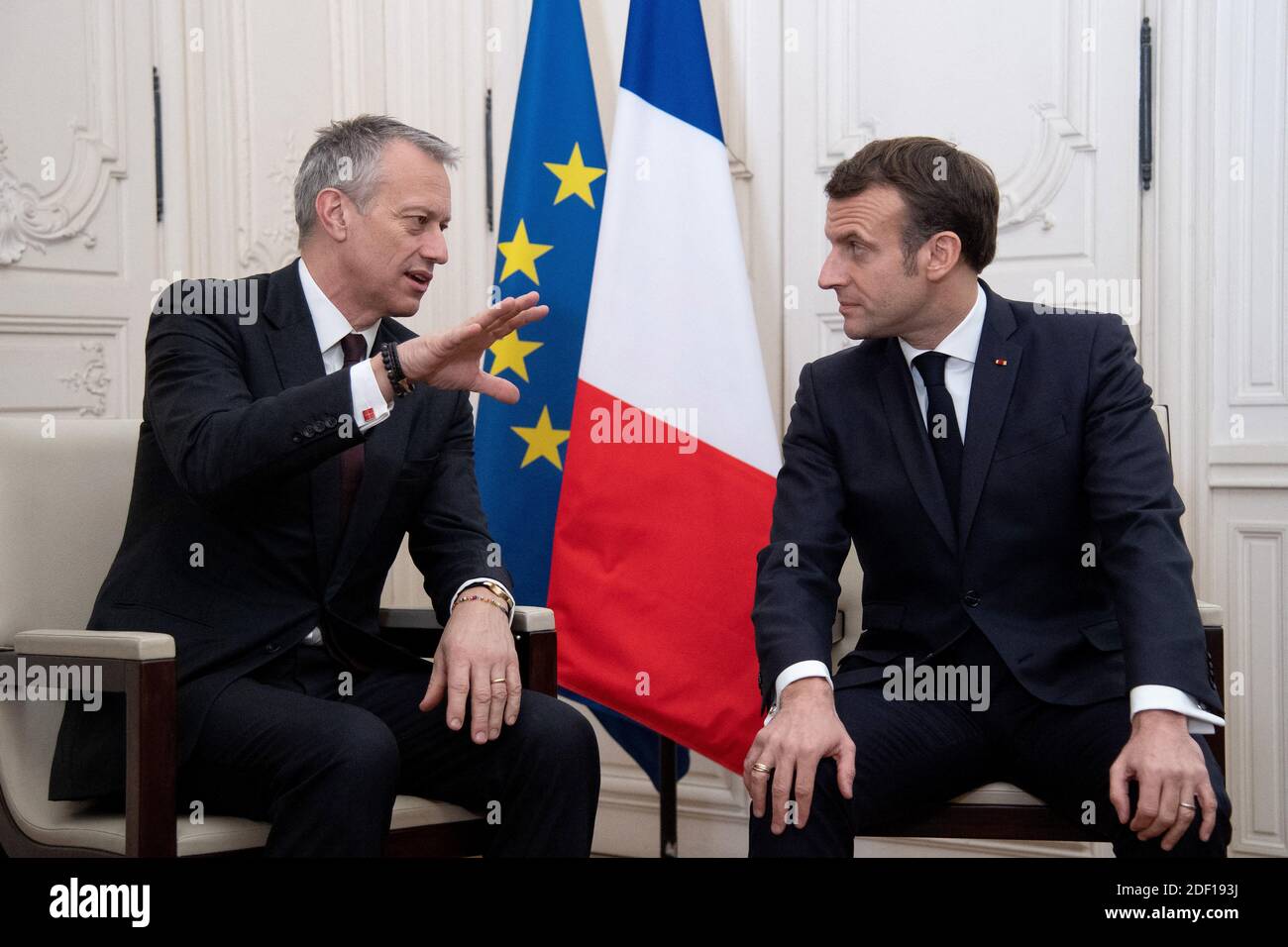 French President Emmanuel Macron meets James Quincey, Chief Executive ...