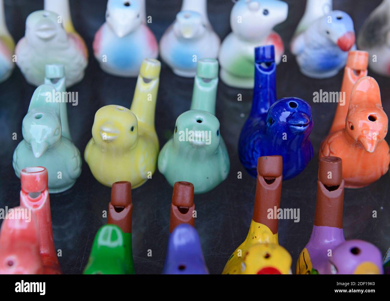 Ceramic bird-shaped whistles on sale in a shop at the Summer Palace in ...