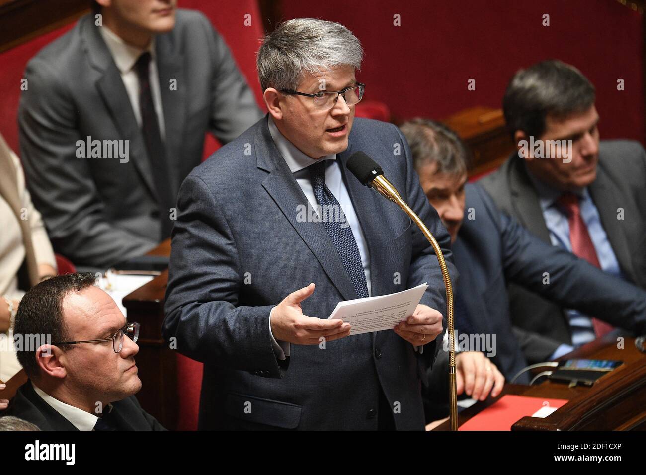 Deputy, Patrick Hetzel attends a session of Questions to the Government ...