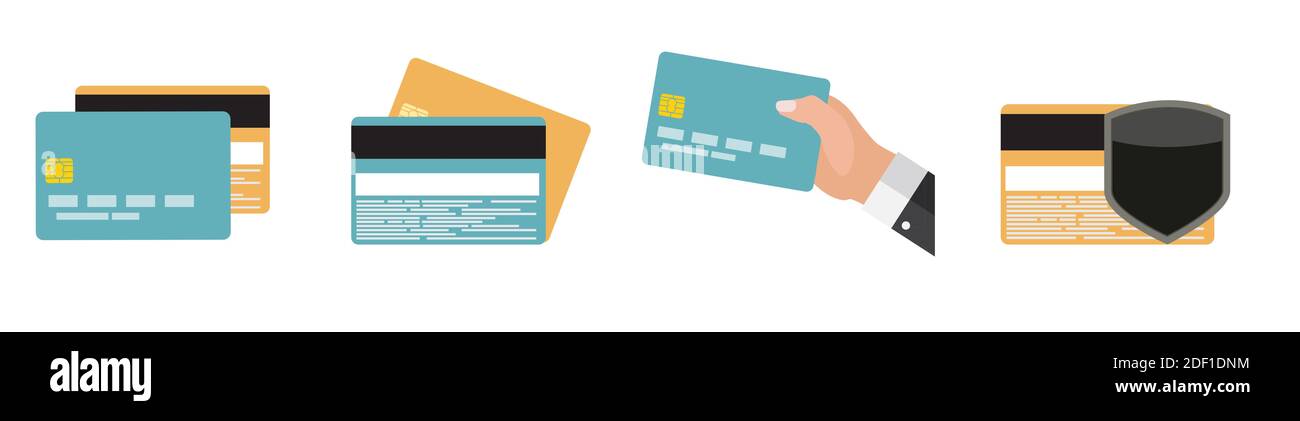 Credit Card Flat Simple Icon Collection. Illustration Stock Photo - Alamy