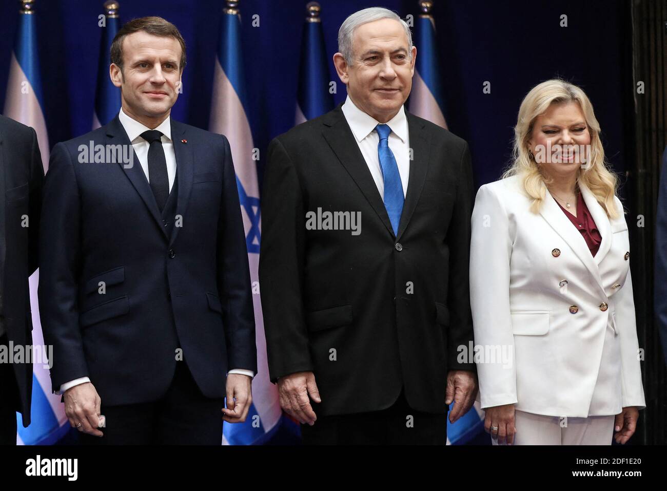 French President Emmanuel Macron meets Israeli Prime Minister Benyamin ...
