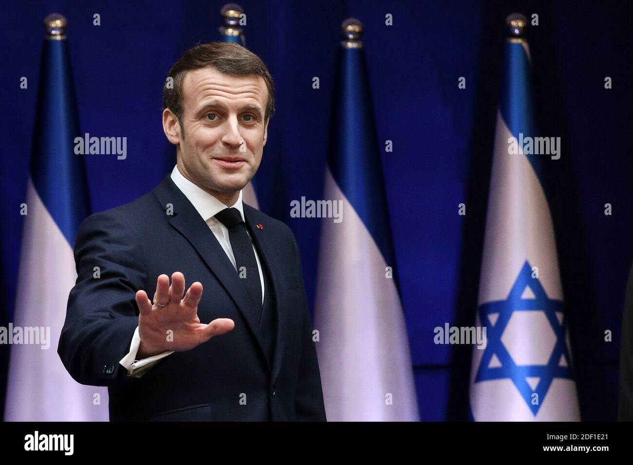 French President Emmanuel Macron meets Israeli Prime Minister Benyamin ...