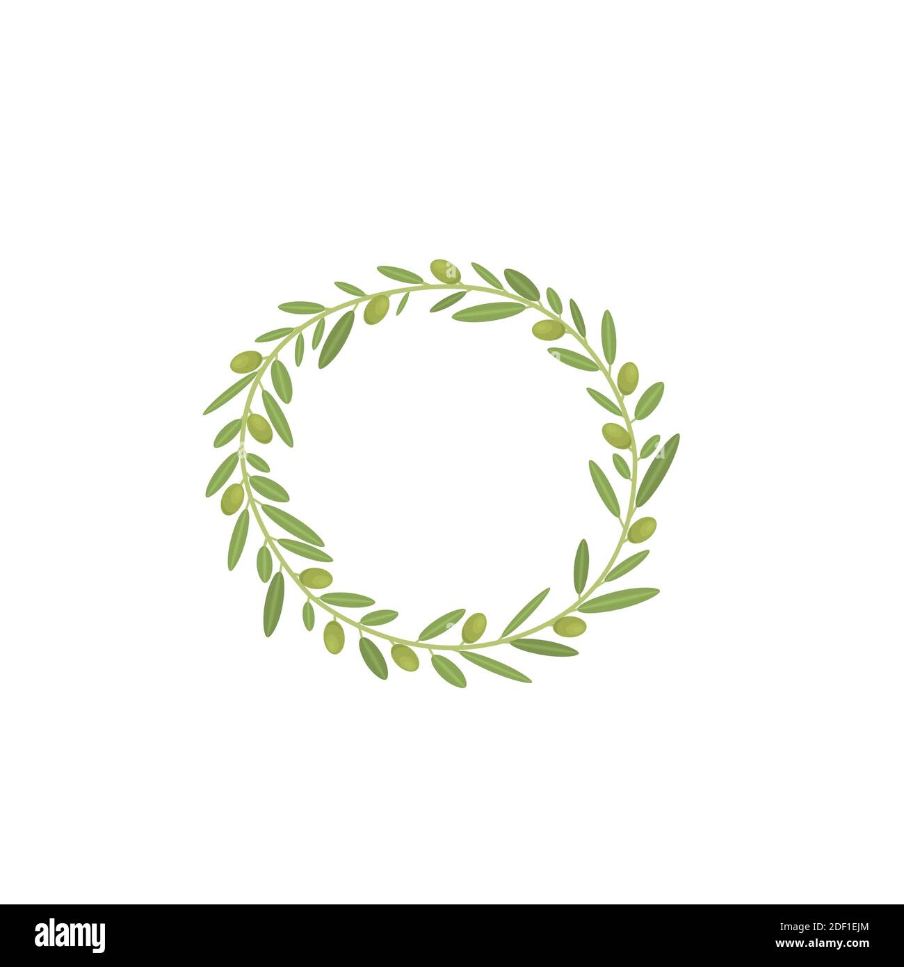 Olive tree branch round Cut Out Stock Images & Pictures - Alamy