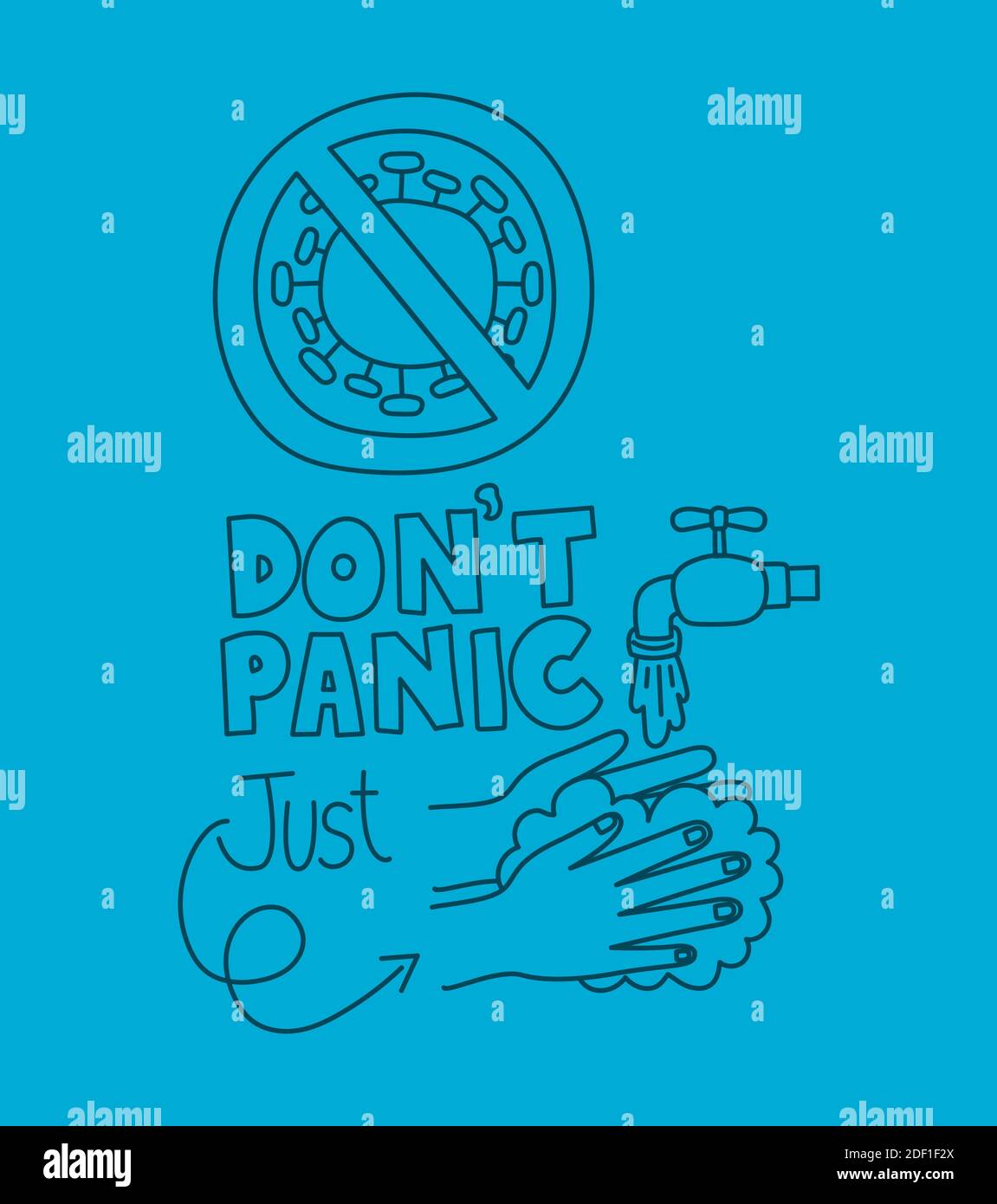 dont panic lettering on blue background Stock Vector Image & Art - Alamy