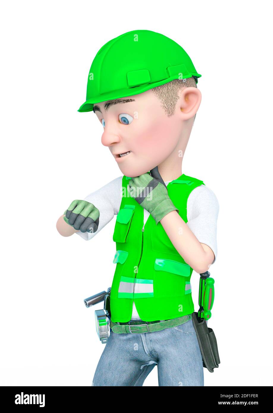 Cartoon carpenter construction guy hammer hi-res stock photography and ...