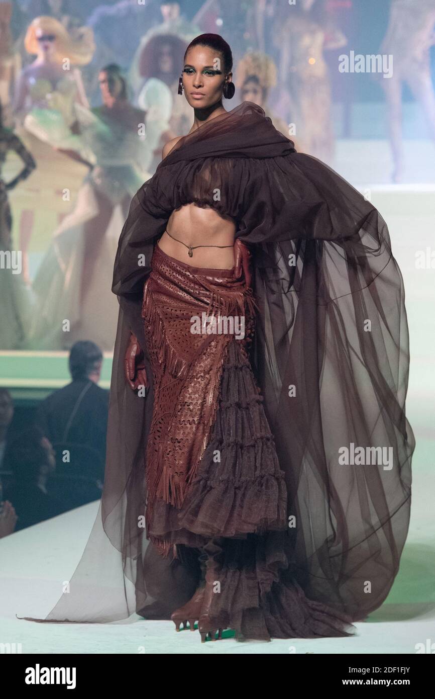 Cindy Bruna walks the runway during the last Jean-Paul Gaultier Haute ...