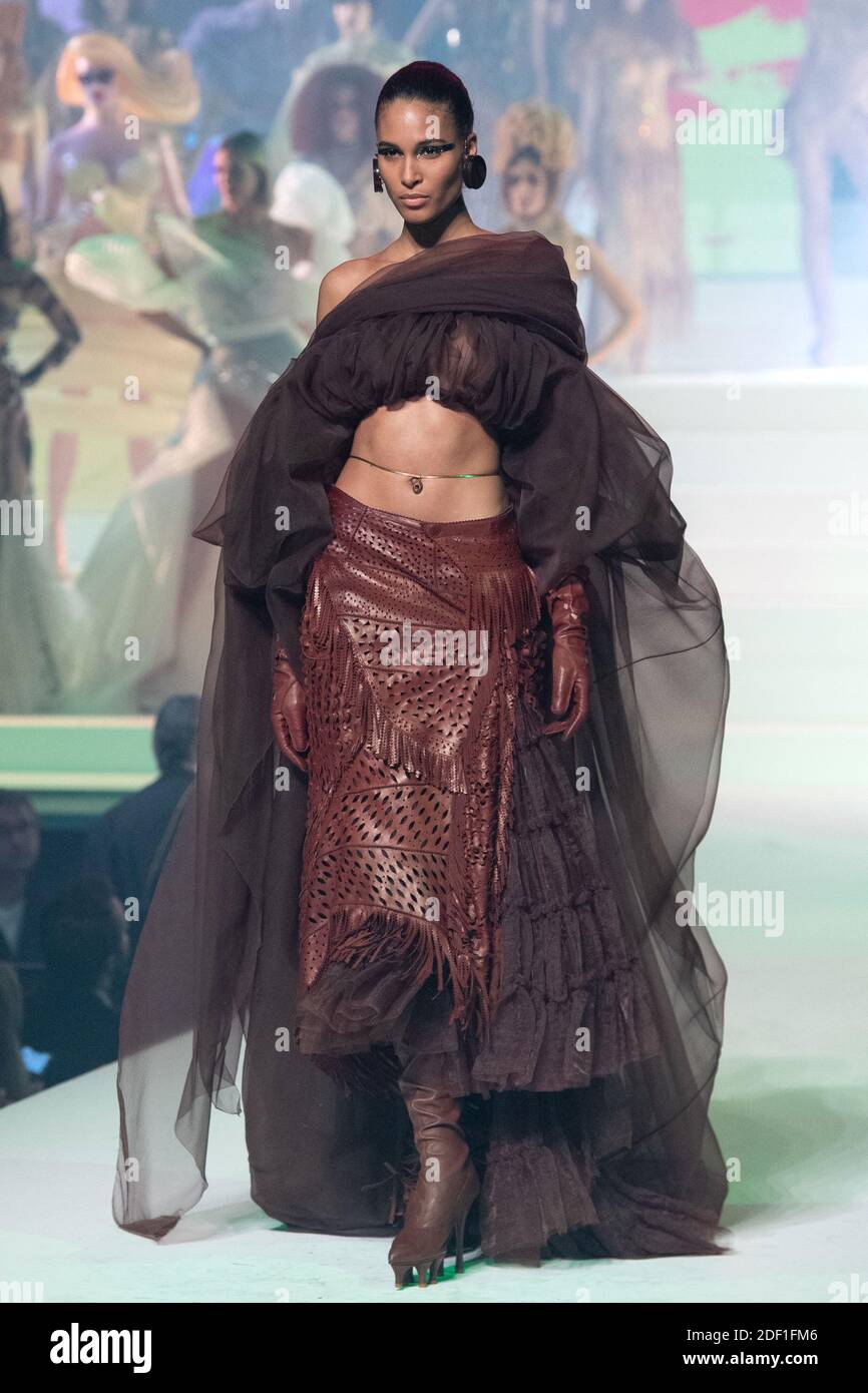 Cindy Bruna walks the runway during the last Jean-Paul Gaultier Haute ...