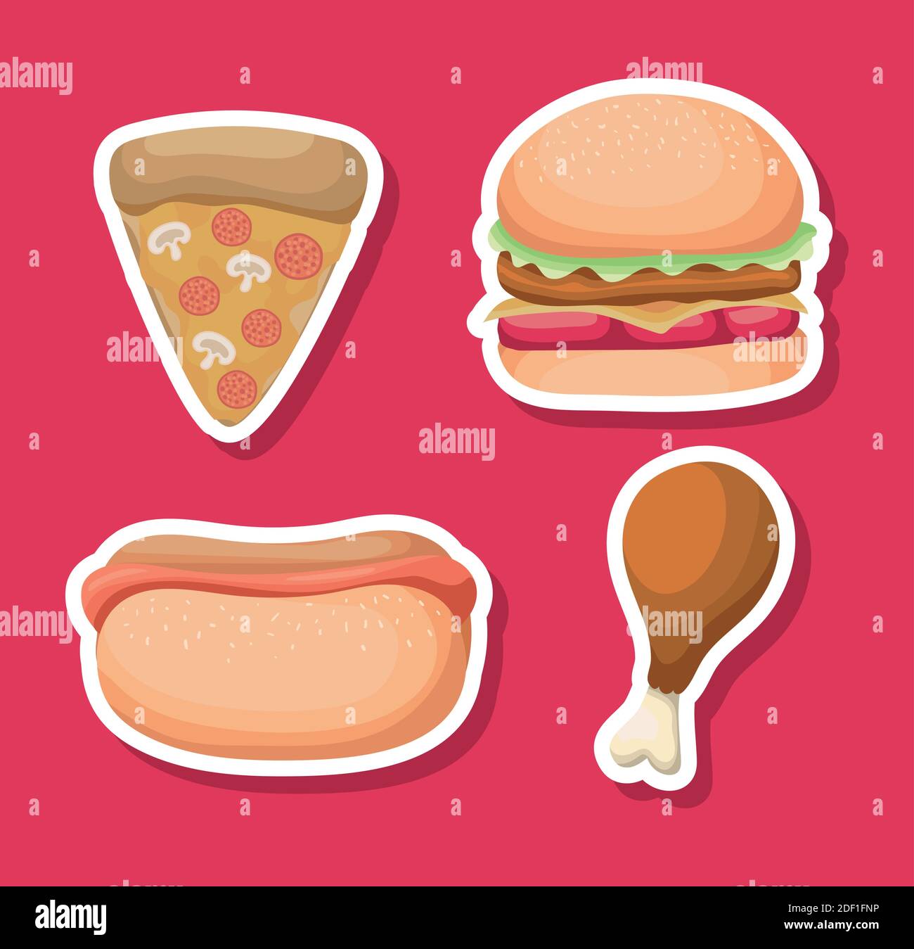 sets of fast foods icons Stock Vector Image & Art - Alamy