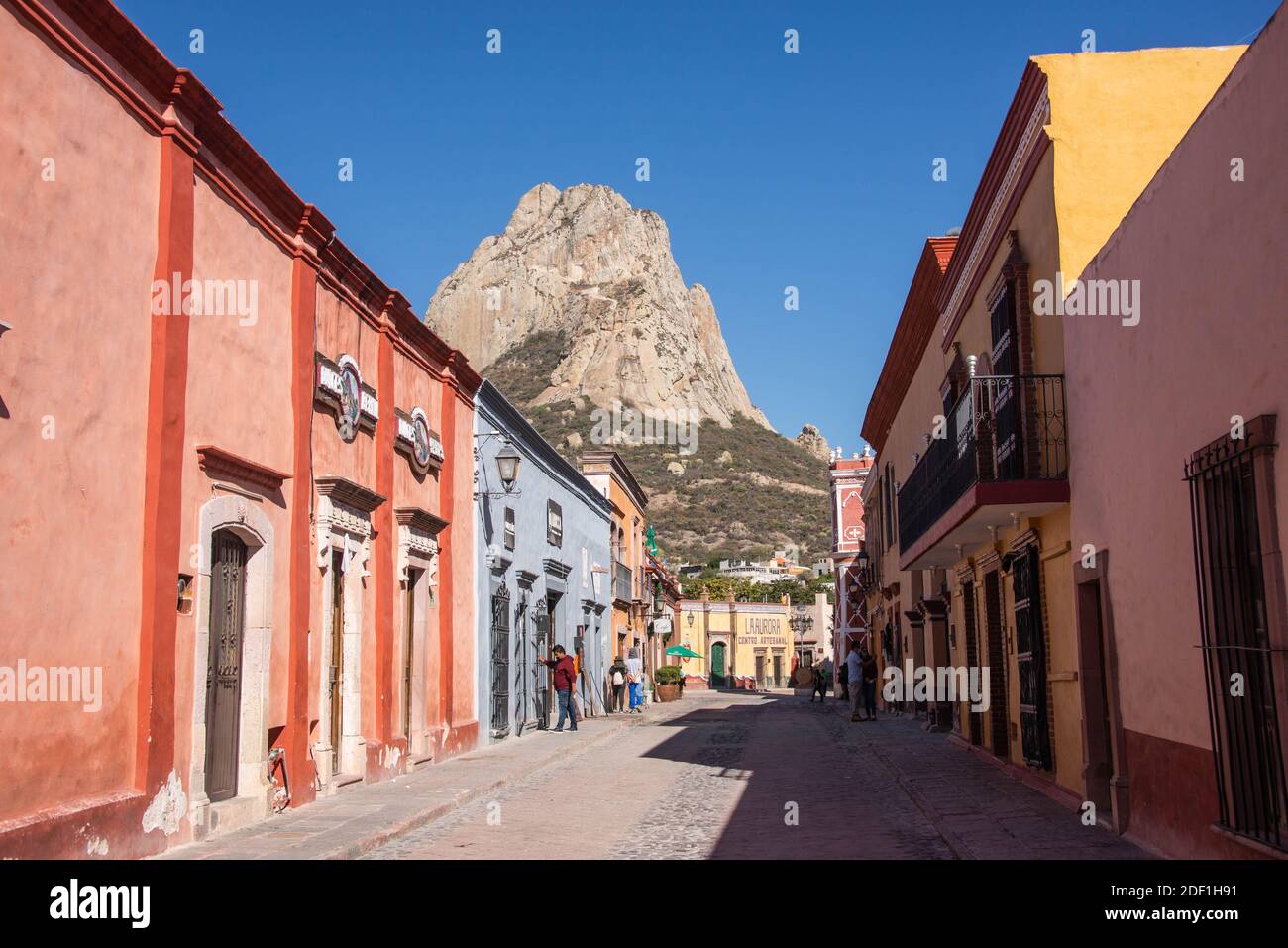 View of the massive Peña de Bernal, UNESCO site and one of the world’s ...