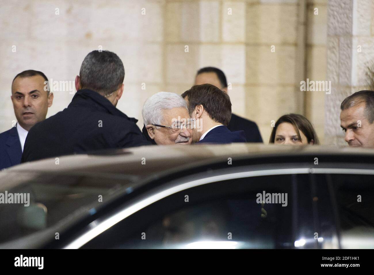 Palestinian Authority president Mahmud Abbas with French President ...