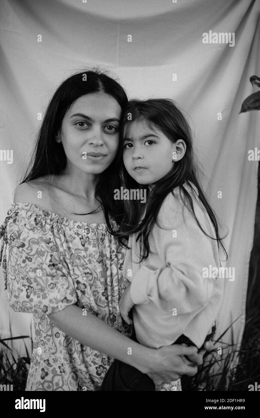 Happy black mom daughter Black and White Stock Photos & Images - Alamy