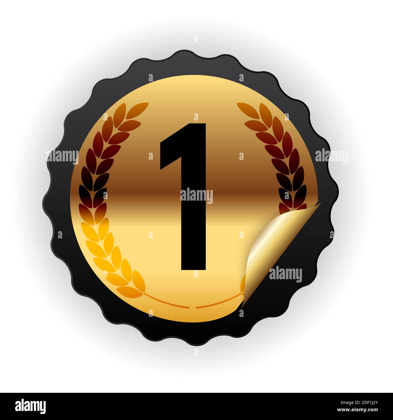 Gold medal. Icon First place. on white Stock Photo - Alamy