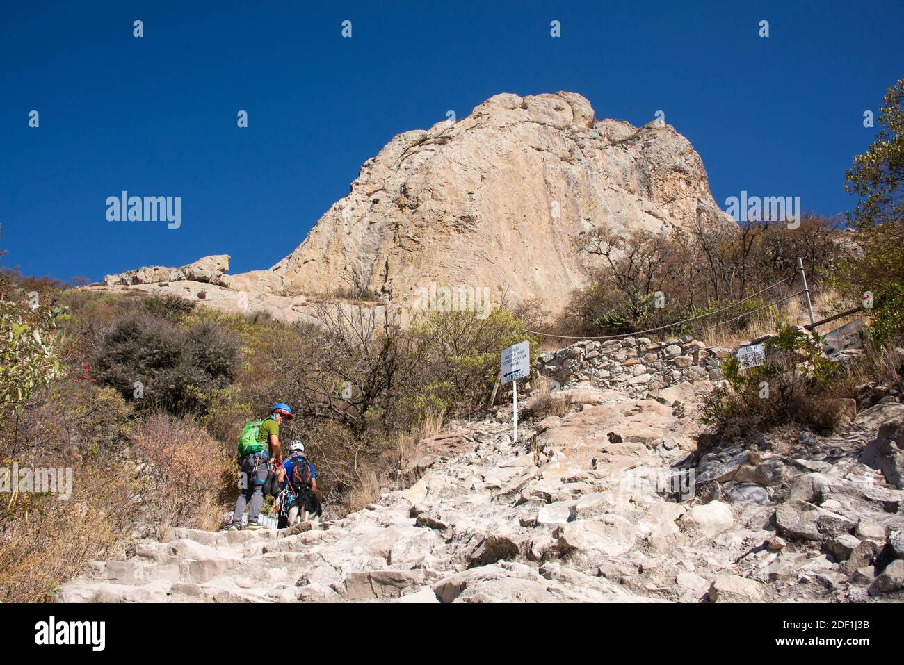 View of the massive Peña de Bernal, UNESCO site and one of the world’s ...