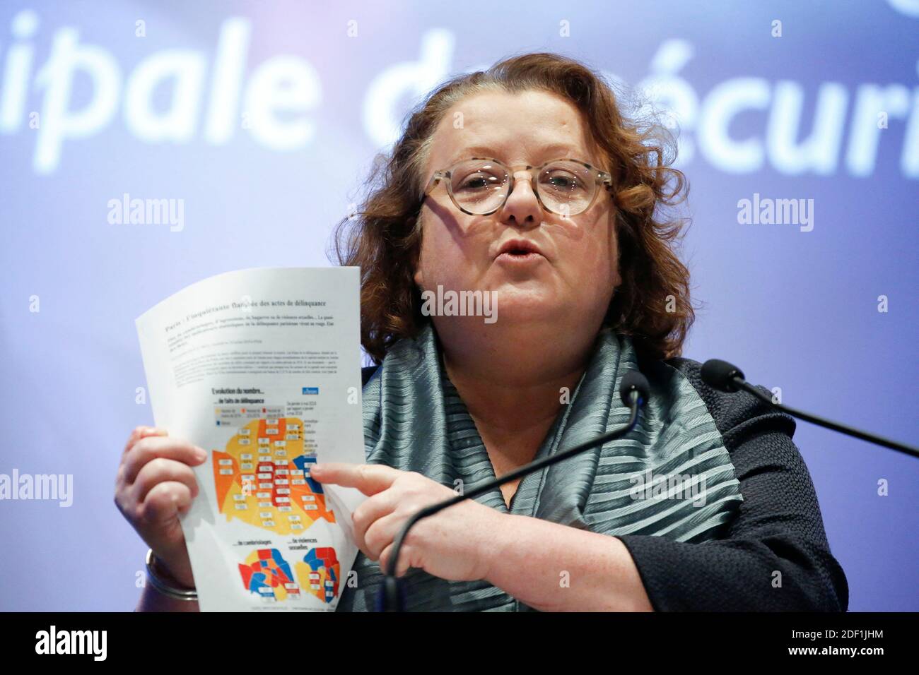 Mayor of the 20th arrondissement Frederique Calandra speaks at La ...