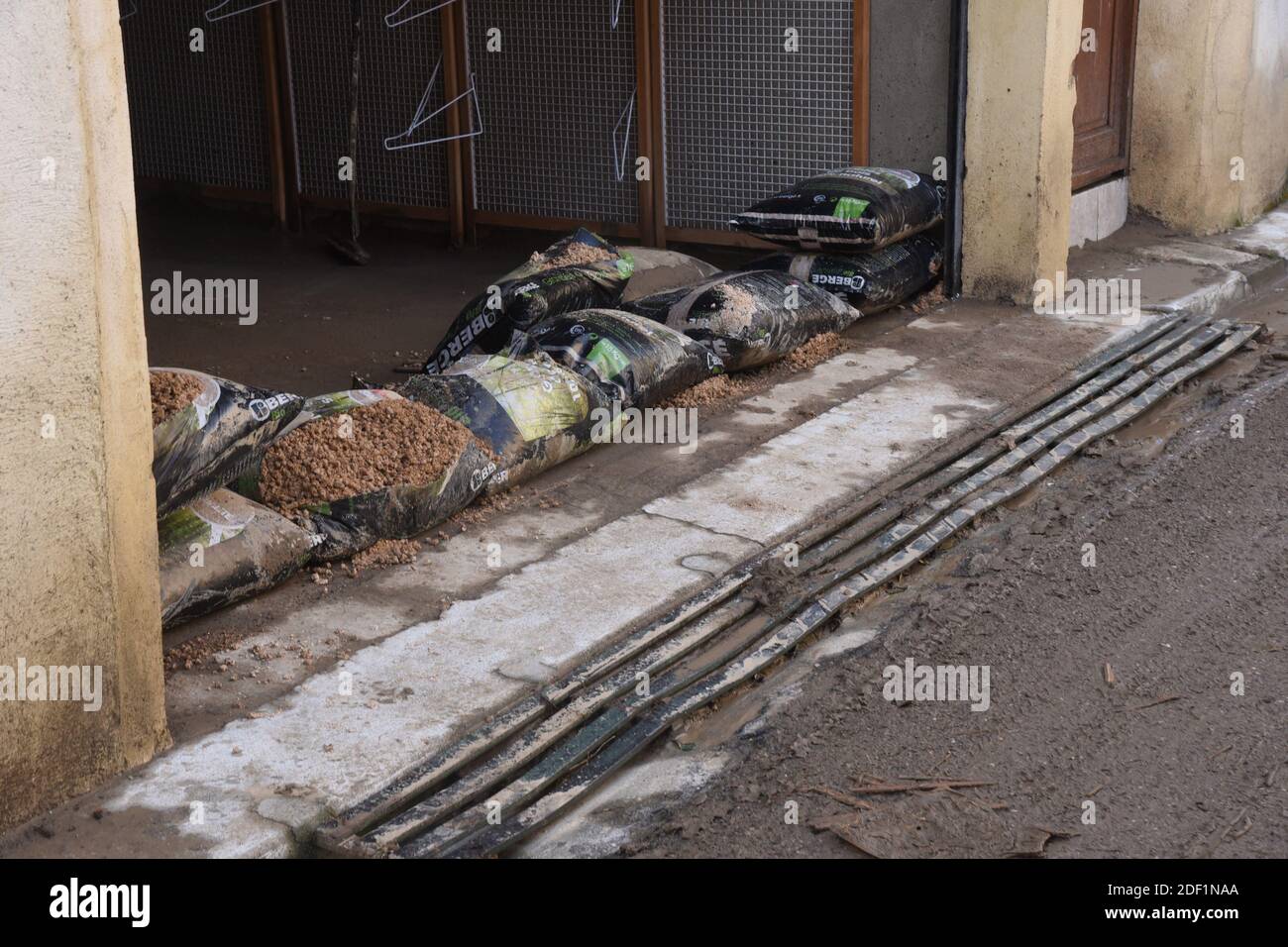 Aftermath of flood after heavy rain from the Gloria storm in Limoux in ...