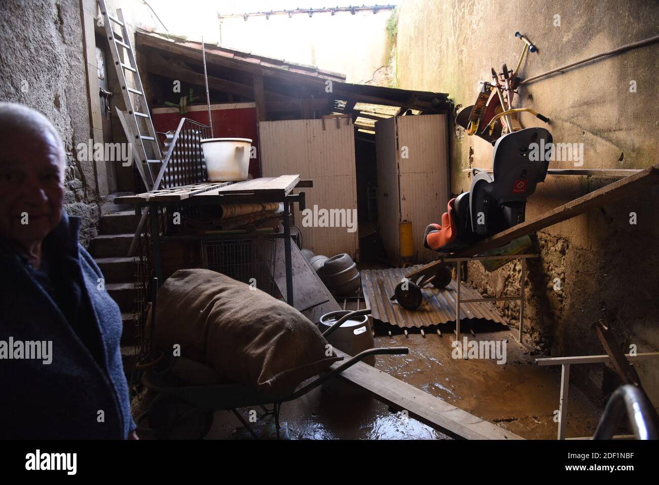 Aftermath of flood after heavy rain from the Gloria storm in Limoux in ...