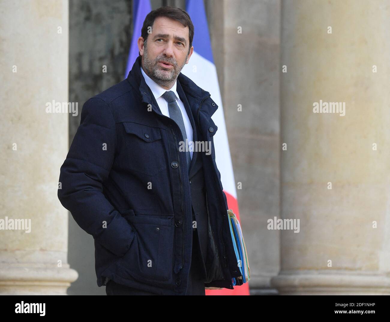 French Interior Minister Christophe Castaner leaves the Elysee ...