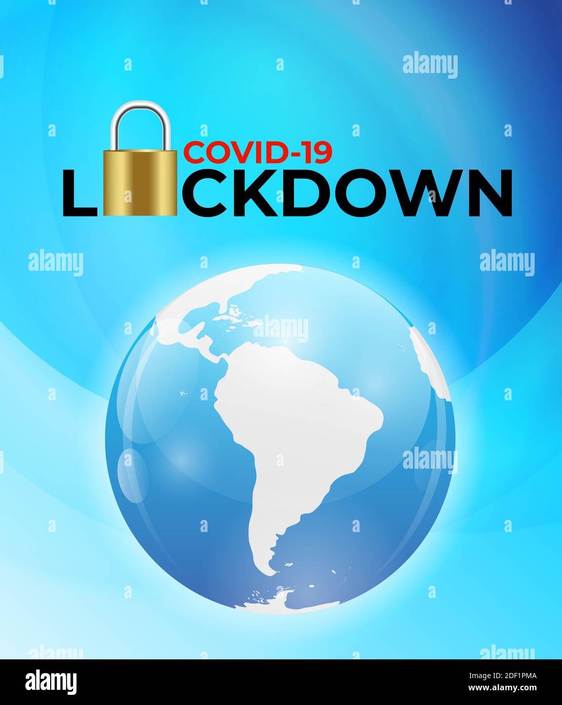COVID-19 World Lockdown Concept. Illustration Stock Photo - Alamy
