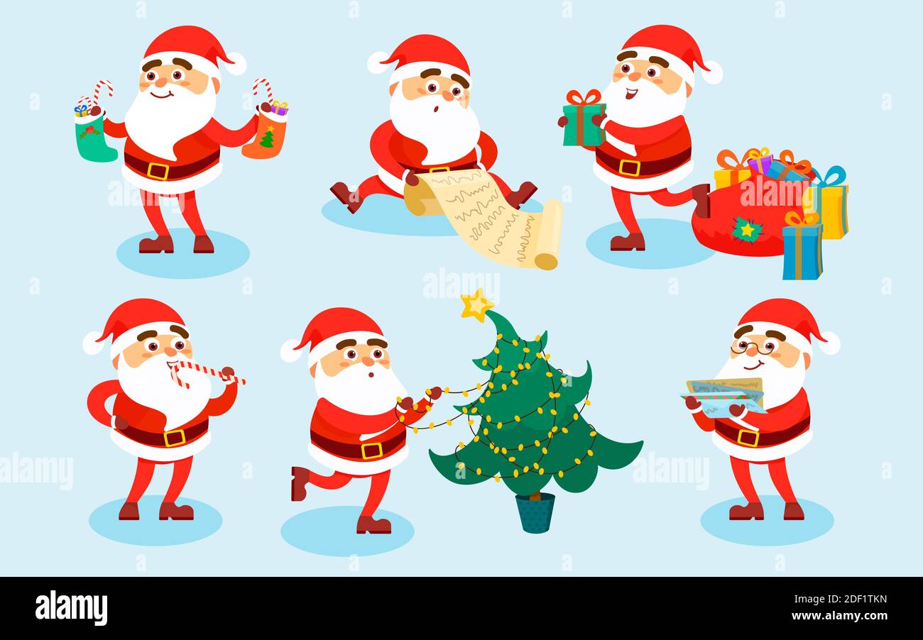 Collection of Christmas Santa Claus characters Stock Vector Image & Art ...
