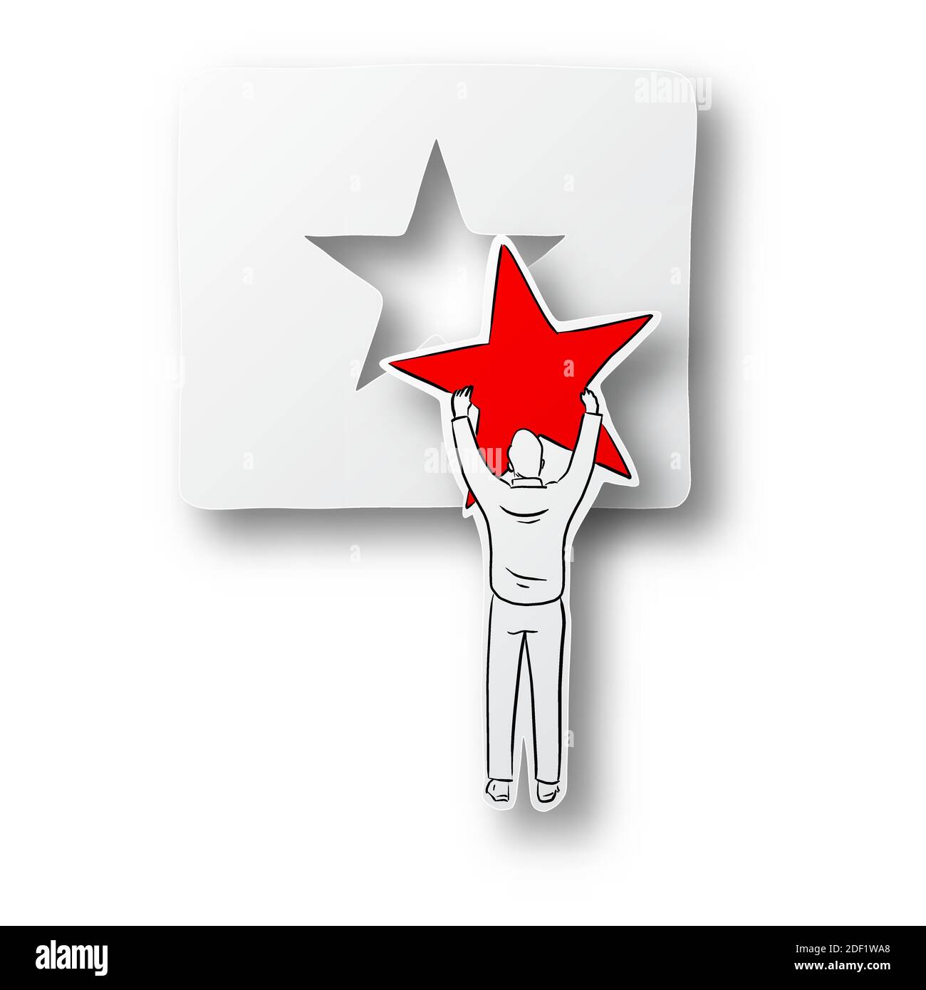 Man holding star shape Stock Vector Images - Alamy