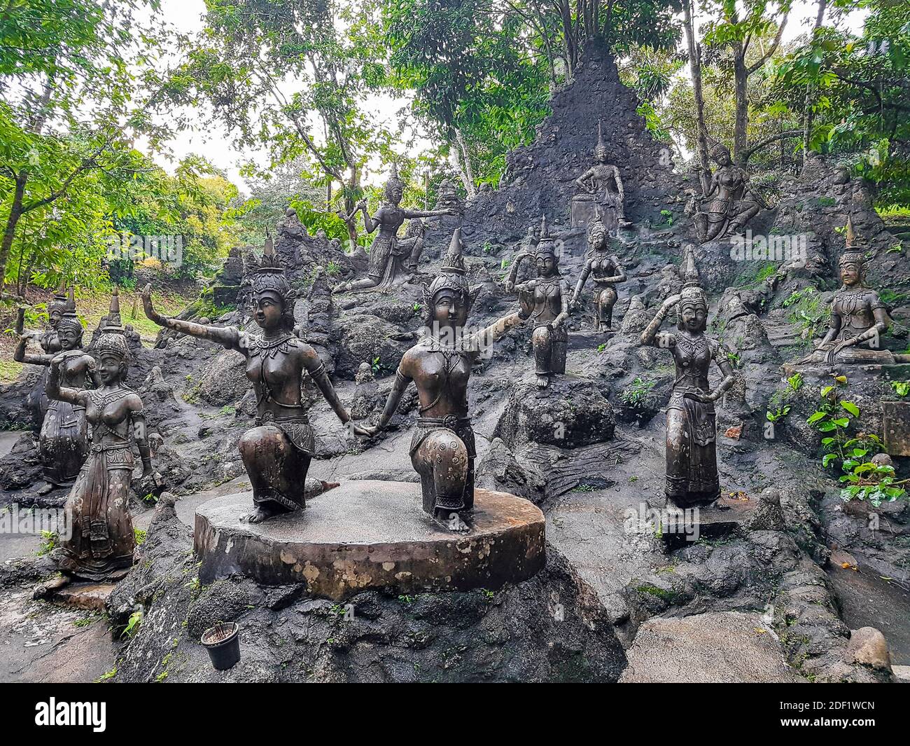 Buddha statues at Tar Nim Waterfall & Secret Magic Garden on Koh Samui ...