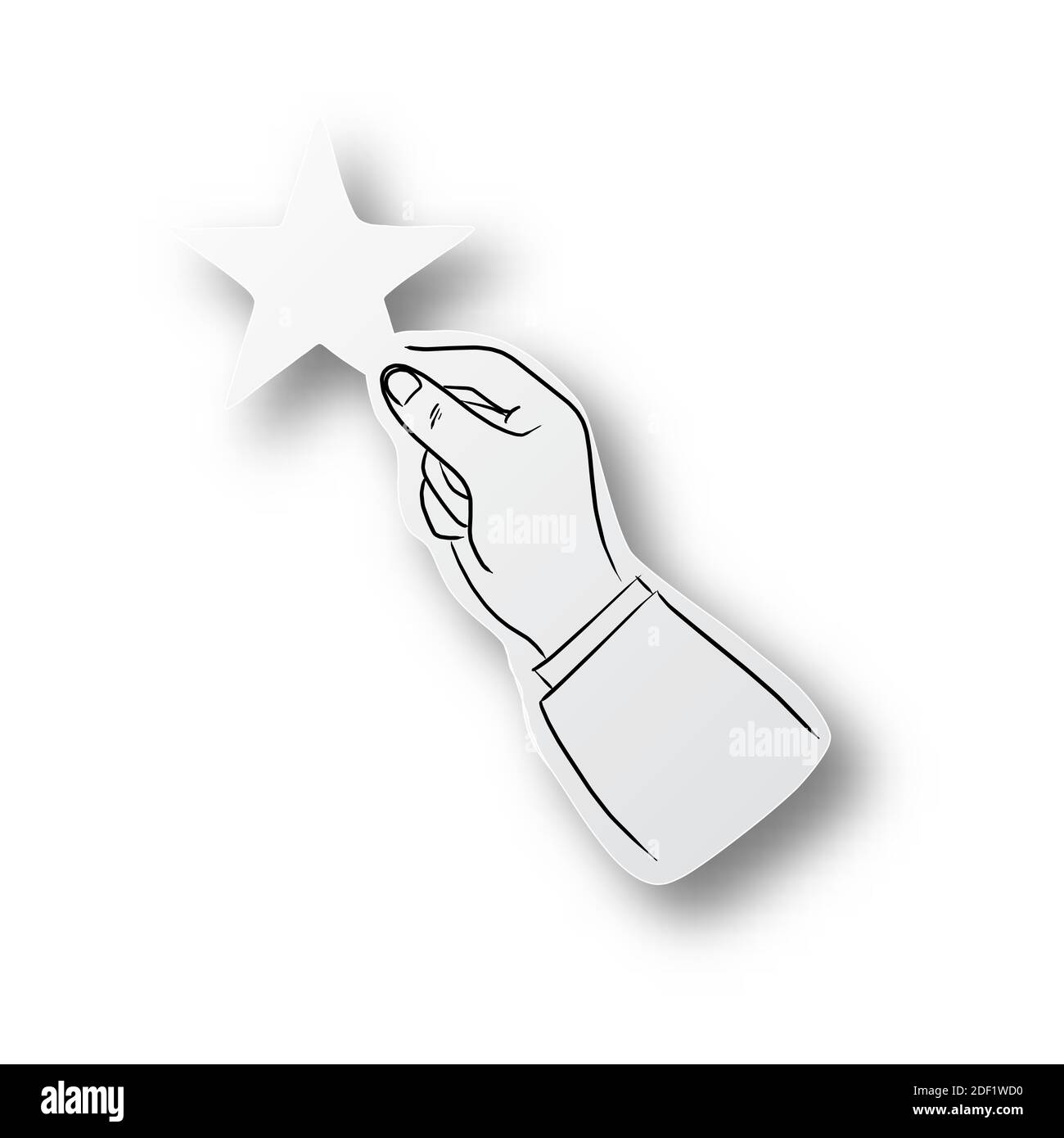 Vector illustration black line hand drawn of businessman hand holding ...