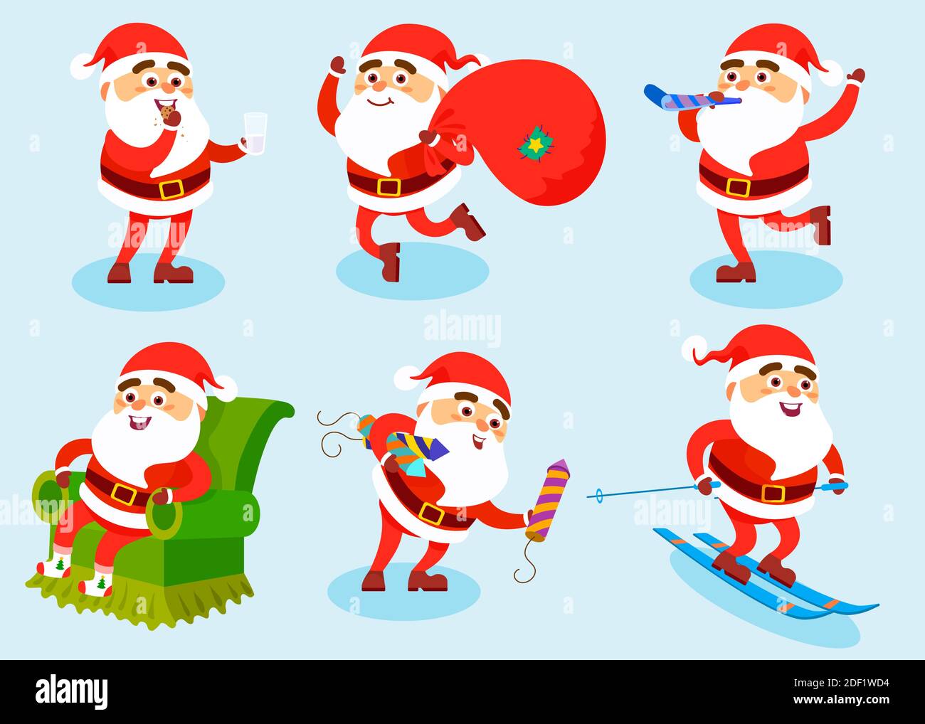 Collection of Christmas Santa Claus characters Stock Vector Image & Art ...