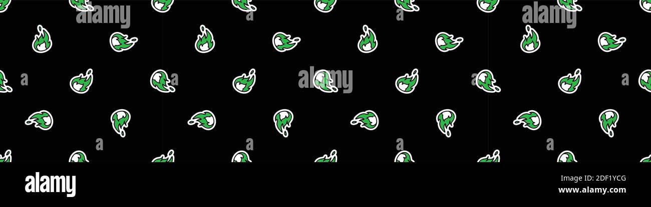 Punk rock flame vector seamless border. Simple alternative banner. Kids ...