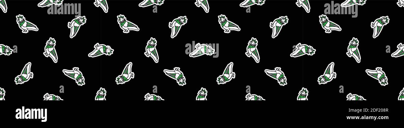 Punk rock pigeon vector seamless border. Simple alternative banner ...